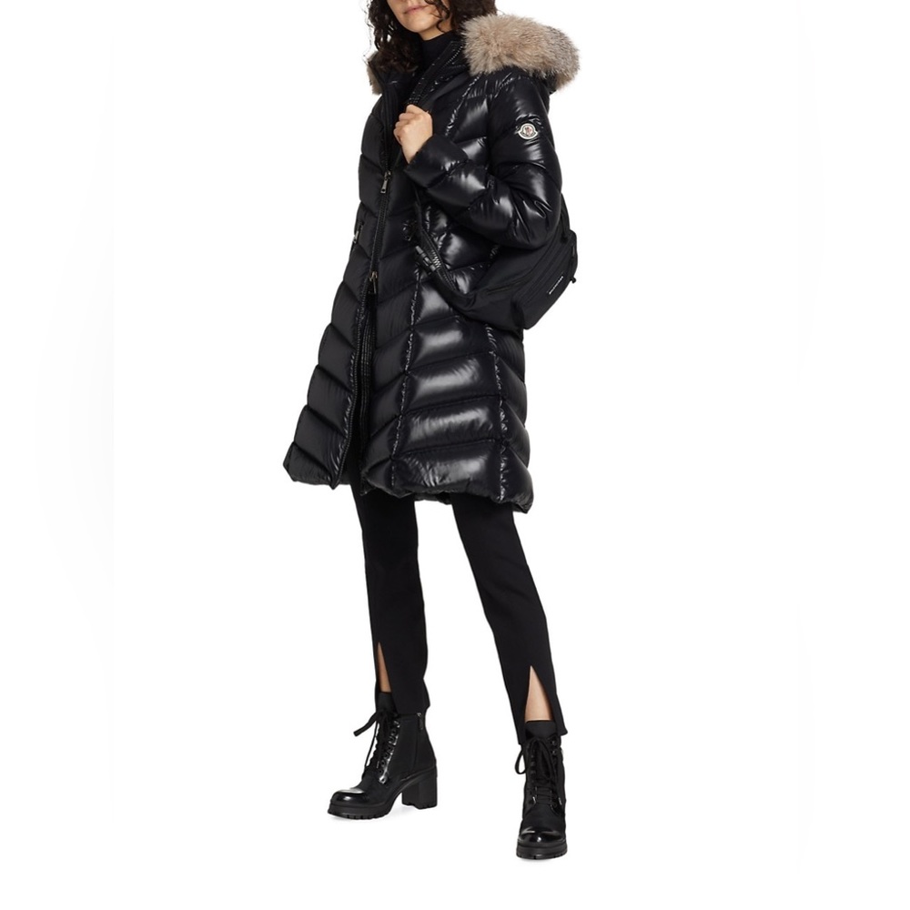 Moncler Fulmarus Lacque Fur-Trim Quilted Down Coat Si… - Gem
